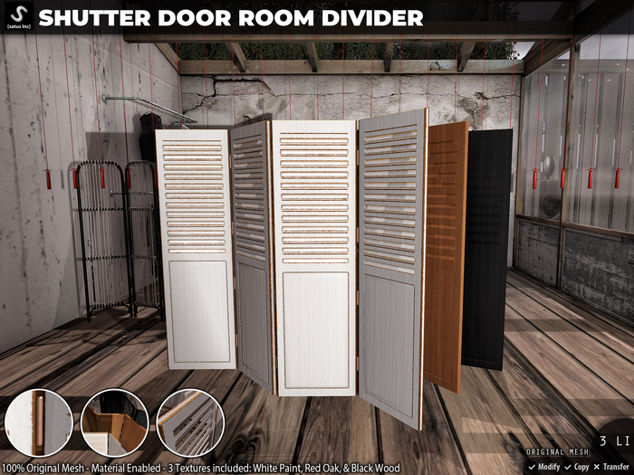 Second Life Marketplace - [satus Inc] Shutter Door Room Divider